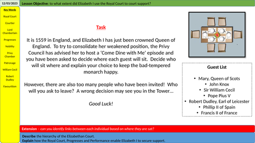 Life in the Royal Court of Elizabeth I - Performance and Progresses ...