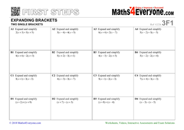 Expanding Two Single Brackets (Worksheets with Solutions) | Teaching ...