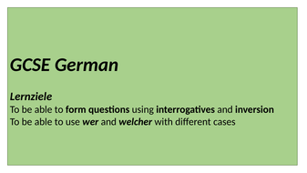 GCSE German - asking questions using question words and inversion ...