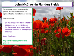War Poetry In Flanders Fields | Teaching Resources