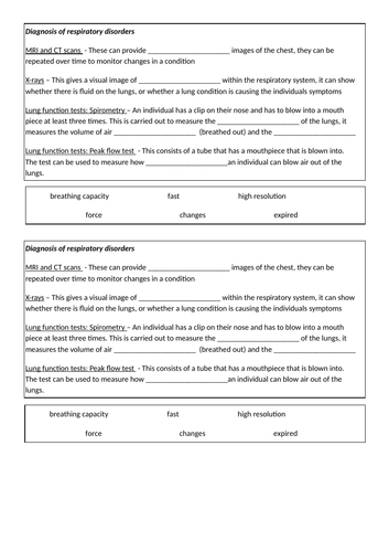 RO23 Health & Social Care LO2 Body Systems Disorders | Teaching Resources