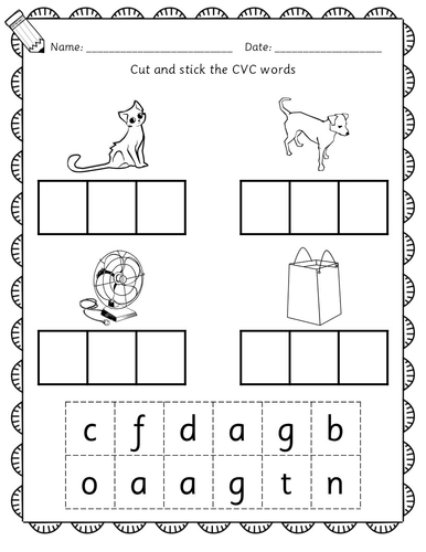 Cut stick and read CVC words book - phonics, RWI set 1 sounds, decoding ...