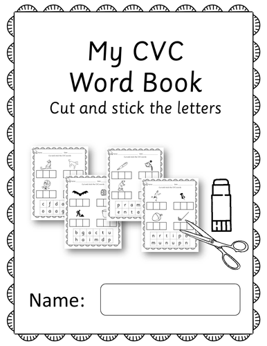 Cut stick and read CVC words book - phonics, RWI set 1 sounds, decoding ...