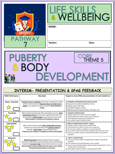 Puberty Work Booklet KS3 KS2 - PSHE | Teaching Resources