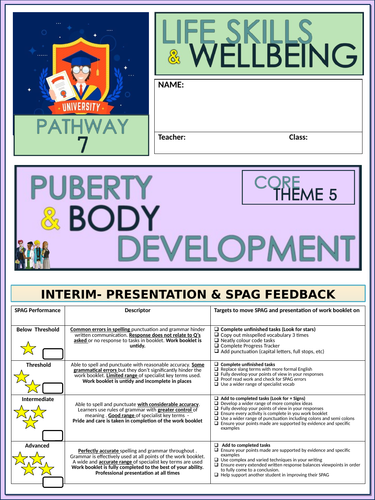 Puberty Work Booklet KS3 KS2 - PSHE | Teaching Resources