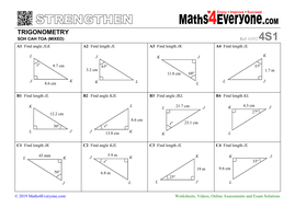 Trigonometry - SOH CAH TOA (Revision Sheets with Solutions) | Teaching ...