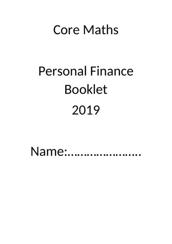 Core Maths Personal Finance Teaching/Revision Booklet | Teaching Resources
