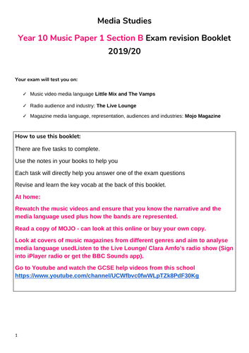 OCR GCSE Media Studies Paper 1 Music and News: Music Workbook ... OCR GCSE Media Studies Paper 1 Music and News: Music Workbook ...