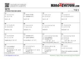 GCSE Revision (Sets - Intersection and Union) | Teaching Resources