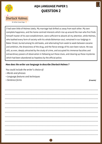 AQA Language Paper 1, Question 1 and 2 | Teaching Resources