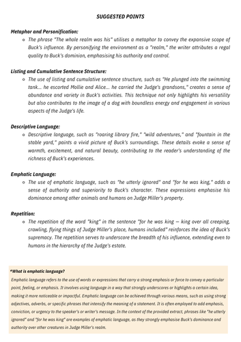 AQA Language Paper 1, Question 1 and 2 | Teaching Resources