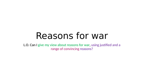 Reasons for war AQA GCSE RE Spec A | Teaching Resources