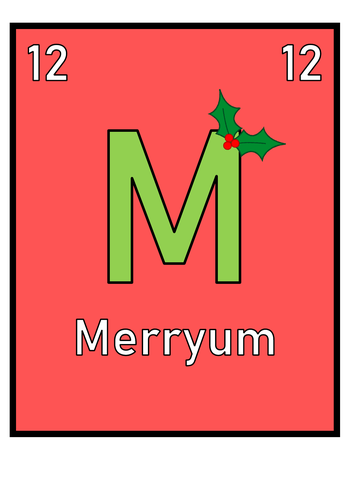 Christmas Science Elements Display | Teaching Resources