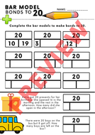 Number Bonds To 20: Bar Model Practise Sheets | Teaching Resources