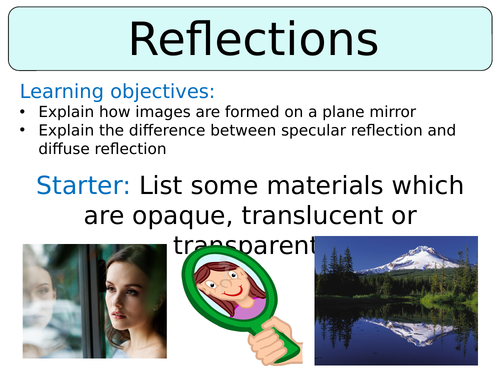 KS3 ~ Year 7 ~ Reflection | Teaching Resources
