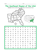 SOUTHEAST REGION OF THE UNITED STATES - Printable handout | Teaching ...