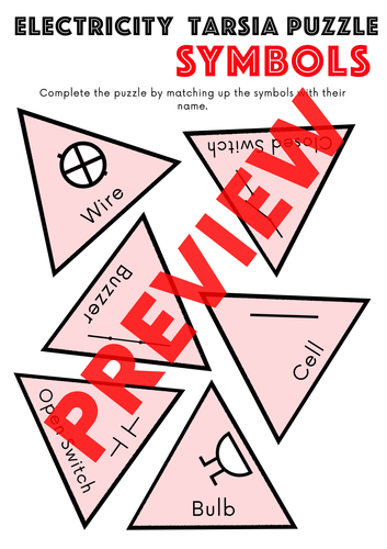 Electricity Tarsia Puzzle: Electric Symbols | Teaching Resources