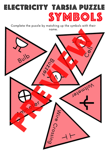 Electricity Tarsia Puzzle: Electric Symbols | Teaching Resources