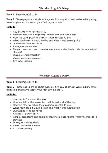 Wonder: Year 7 Full Scheme of Work | Teaching Resources