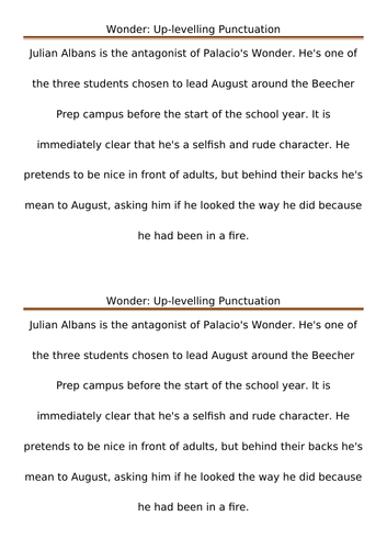 Wonder: Year 7 Full Scheme of Work | Teaching Resources