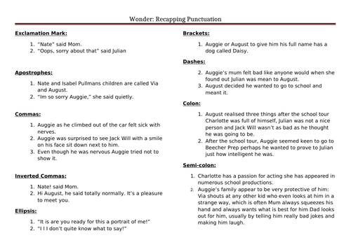 Wonder: Year 7 Full Scheme of Work | Teaching Resources