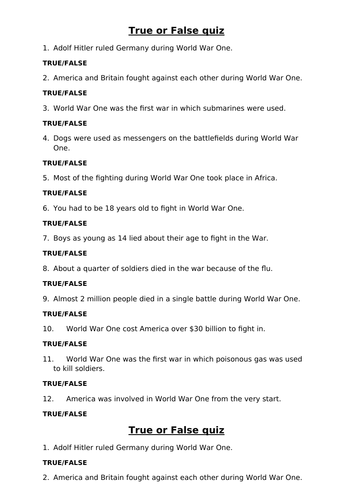 World War One Introduction Lesson KS2/KS3 | Teaching Resources