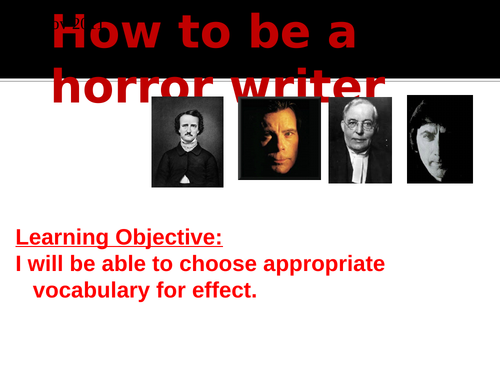 Writing a horror story lesson PowerPoint | Teaching Resources