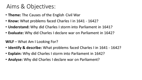 What were the Short Term causes of the English Civil War? | Teaching ...