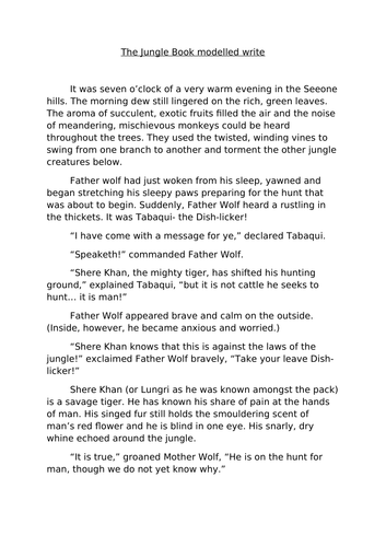 The Jungle Book example text | Teaching Resources