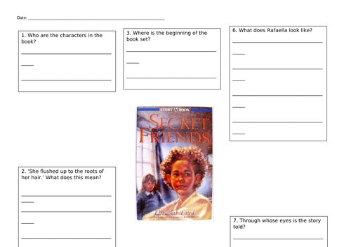 Secret Friends reading comprehension questions for chapter 1 | Teaching ...