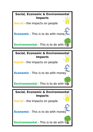 Social, Economic & Environmental Impacts | Teaching Resources