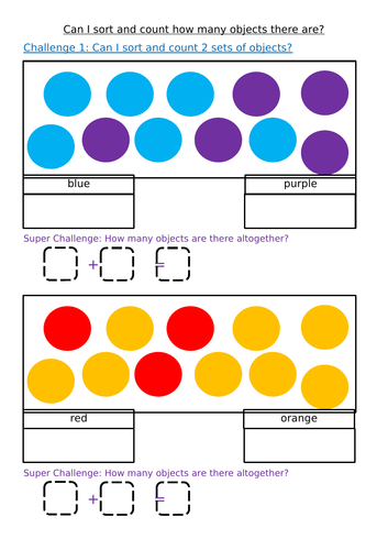 KS1 Maths Counting and Sorting Objects | Teaching Resources