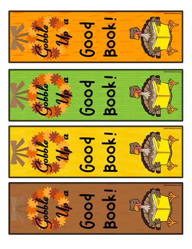 Thanksgiving Bookmarks: Turkey Reading! | Teaching Resources