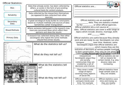 GCSE Sociology - Research Methods - Official Statistics Lesson ...