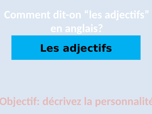 The personality and physical description - Personnalité et description ...