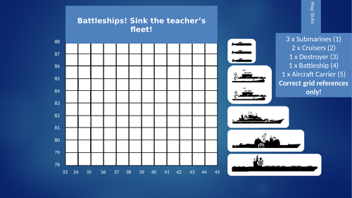 4-figure grid reference Battleships game! | Teaching Resources