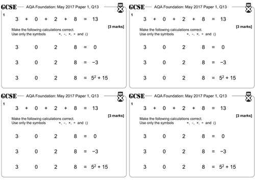 BIDMAS - 4 Operations - GCSE Questions - Foundation - AQA | Teaching ... BIDMAS - 4 Operations - GCSE Questions - Foundation - AQA | Teaching ...