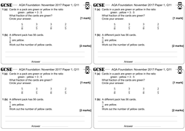 Converting Ratios to Fractions - GCSE Questions - Foundation - AQA ...