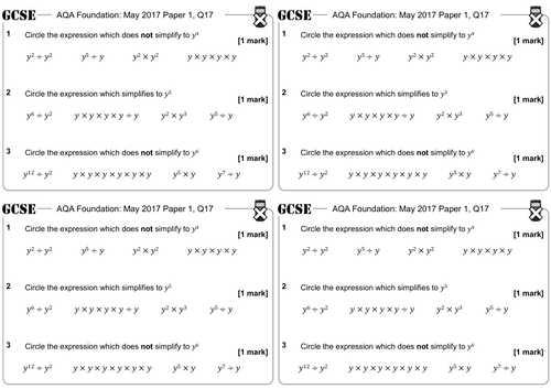 Multiplying And Dividing Terms With Indices Gcse Questions Foundation