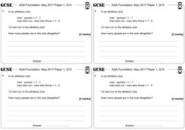 Reverse Ratios - GCSE Questions - Foundation - AQA | Teaching Resources