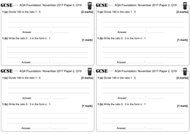 Comparing Ratios- GCSE Questions - Foundation - AQA | Teaching Resources