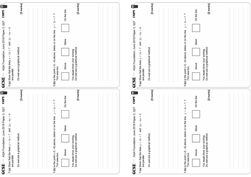 Calculating The Equation Of Parallel Lines Gcse Questions Foundation Aqa Teaching Resources