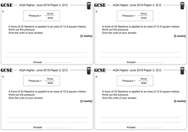 Pressure, Force & Area - GCSE Questions - Higher - AQA | Teaching Resources