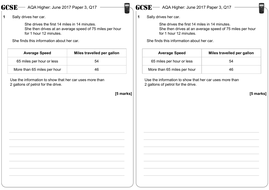 Speed, Distance & Time - GCSE Questions - Higher - AQA | Teaching Resources