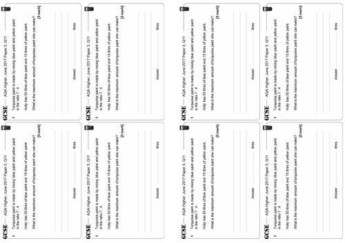Ratios & Quantities - GCSE Questions - Higher - AQA | Teaching Resources Ratios & Quantities - GCSE Questions - Higher - AQA | Teaching Resources