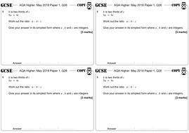 Combining Ratios - GCSE Questions - Higher - AQA | Teaching Resources