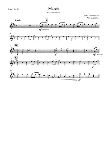 Shostakovich March - arrangement for 4 instruments and simple ...