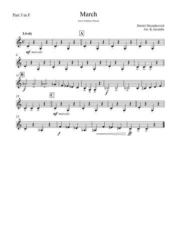 Shostakovich March - arrangement for 4 instruments and simple ...