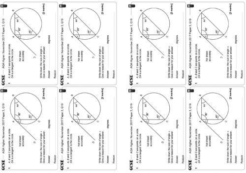 Circle Theorems - GCSE Questions - Higher - AQA | Teaching Resources Circle Theorems - GCSE Questions - Higher - AQA | Teaching Resources