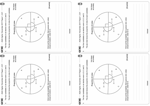 Pie Charts - GCSE Questions - Higher - AQA | Teaching Resources Pie Charts - GCSE Questions - Higher - AQA | Teaching Resources